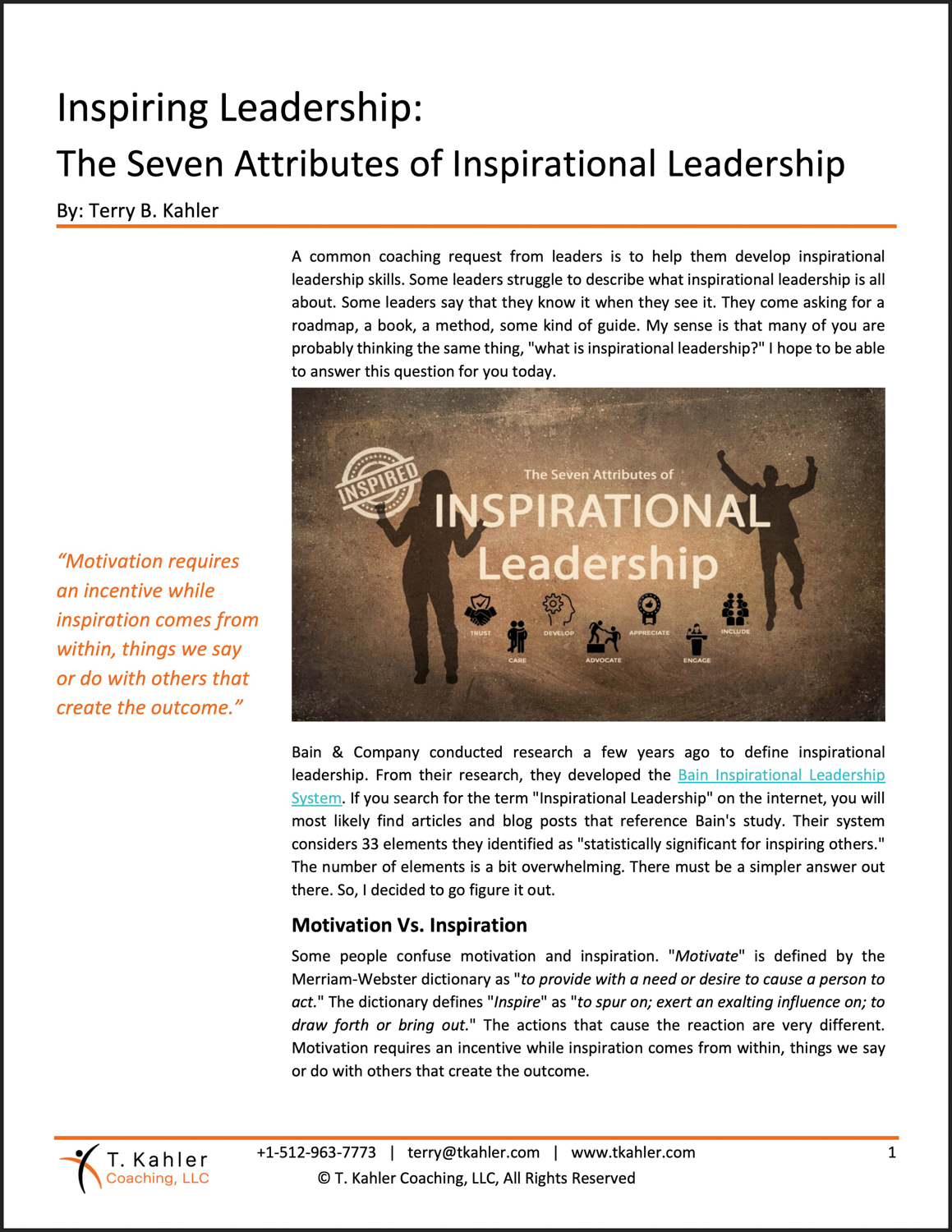 Leadership Tools Archives - T. Kahler Coaching, LLC