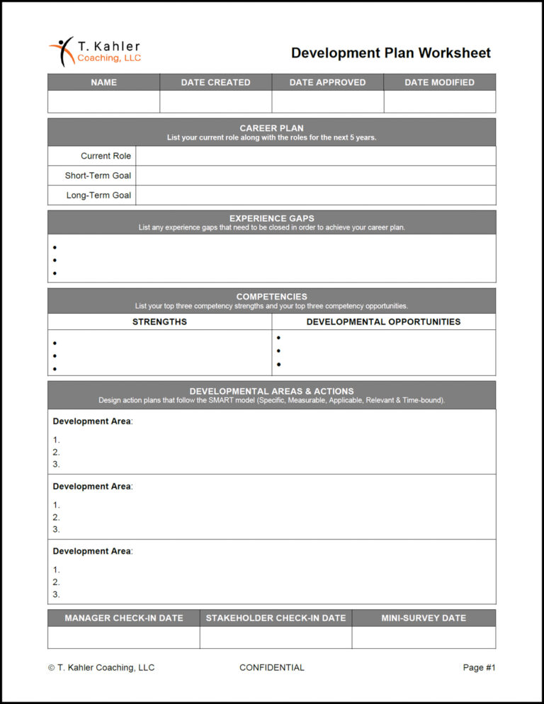 Forms and Worksheets - T. Kahler Coaching, LLC